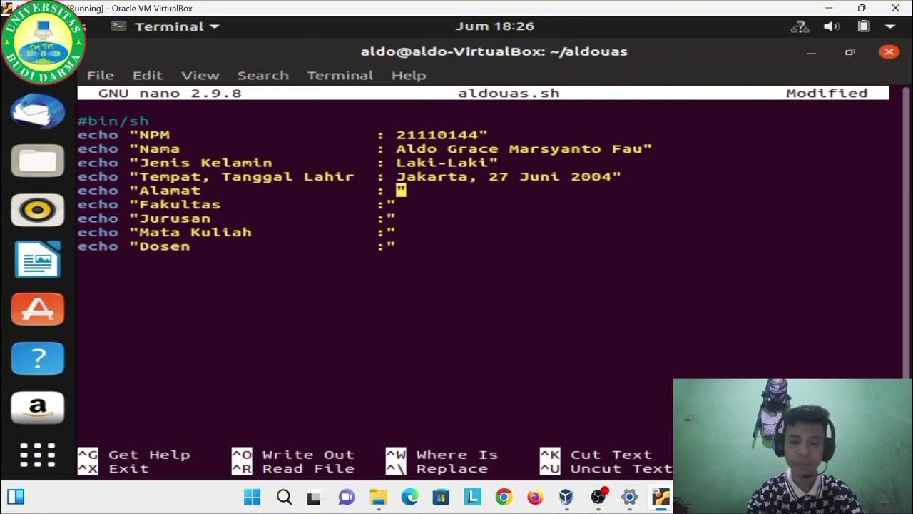 Pemrograman Shell Tentang Penginputan Data | Sistem Operasi II - YouTube