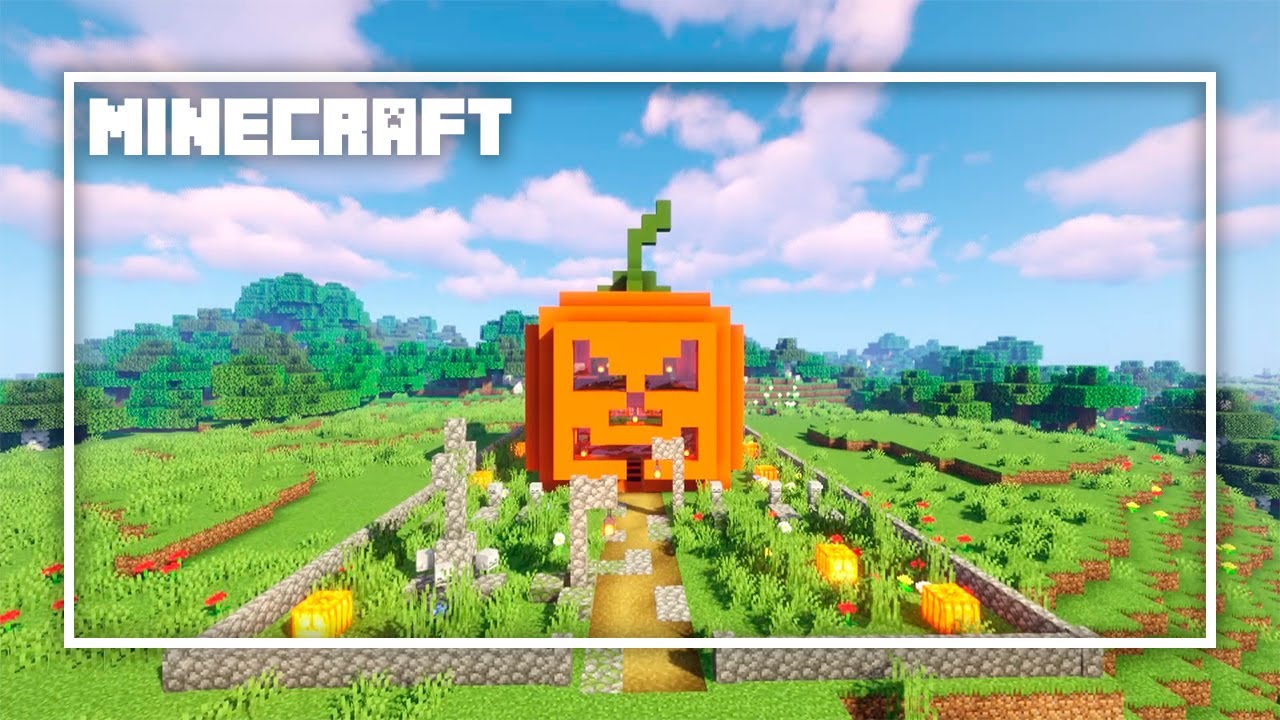 Cómo hacer una casa calabaza de halloween en minecraft - YouTube