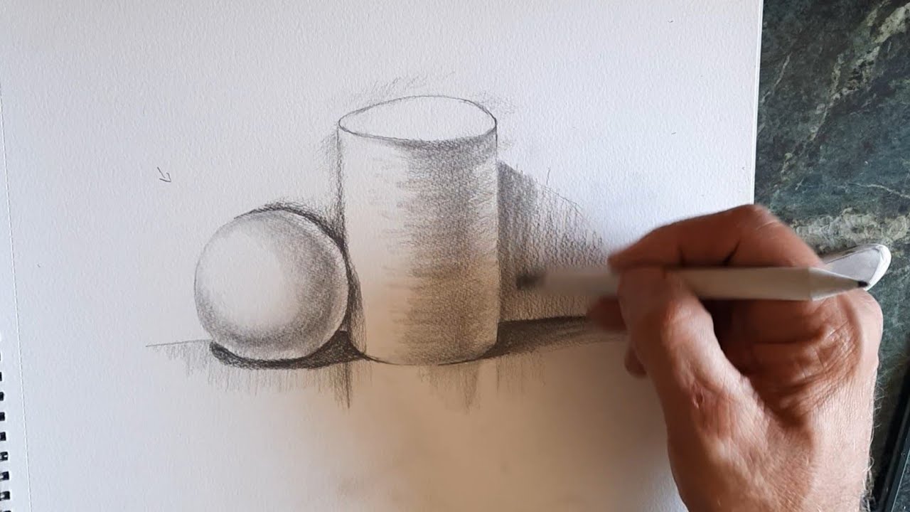 تعليم اساسيات الرسم الظل والنور على الأشكال الهندسية Drawing Shadows And Light On Geometric