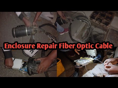 Fixing a fiber cut from enclosure (resplicing the fiber cable) - YouTube