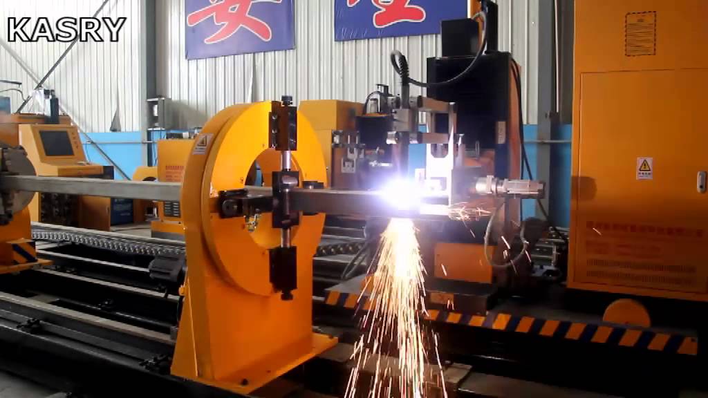 rectangular pipe plasma beveling cutter and cutting machine - YouTube