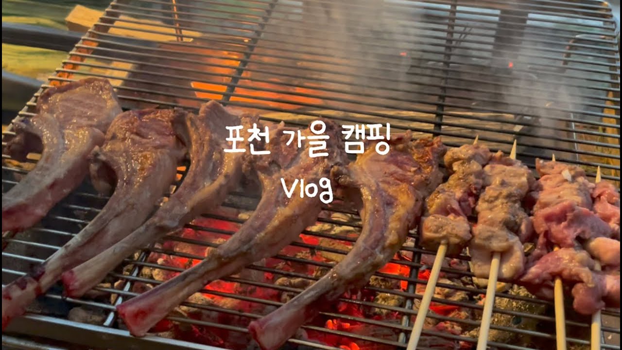 친구들과 포천 가을 캠핑 돼지파티 Vlog L 10월 캠핑 L 포천 유식물원 캠핑장 L 장인더 장인약과 L 왕방지기 카페 L