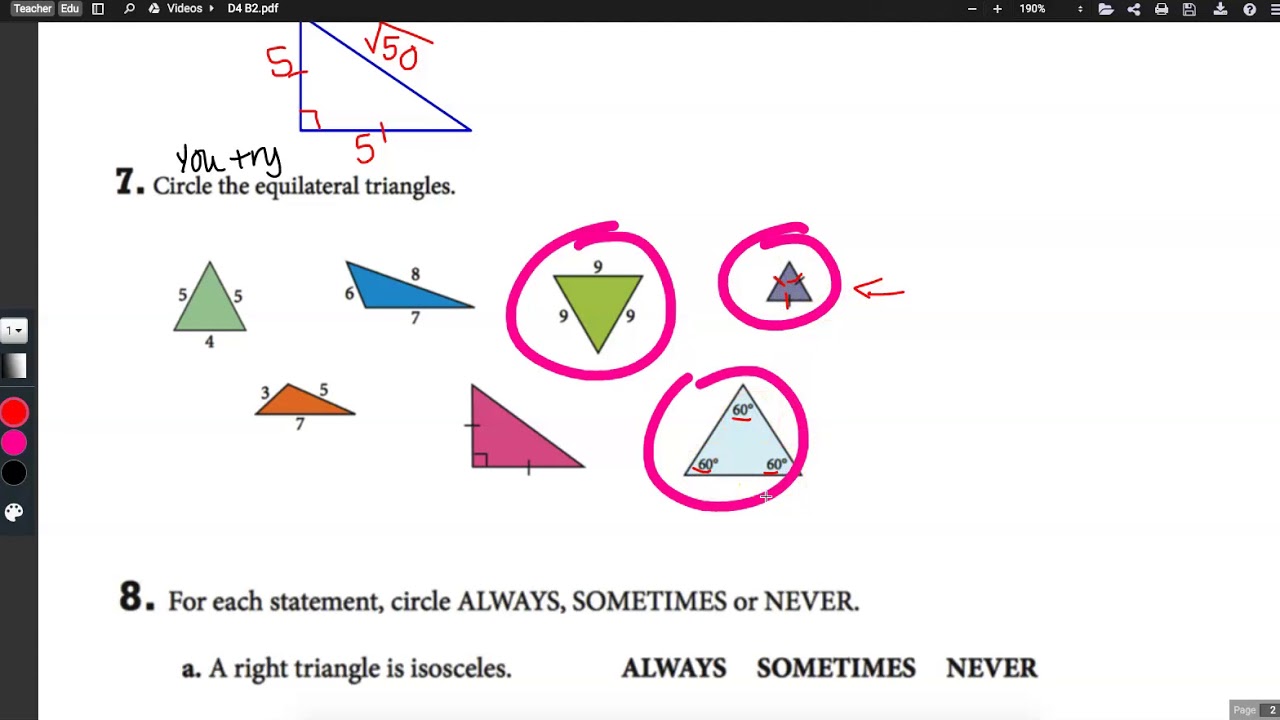 D4 B2 Classify Triangles by Angles and Segments - YouTube