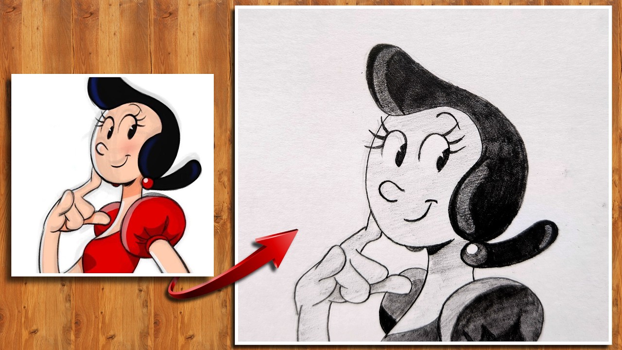 Drawing Olive Oyl | Popeye - YouTube