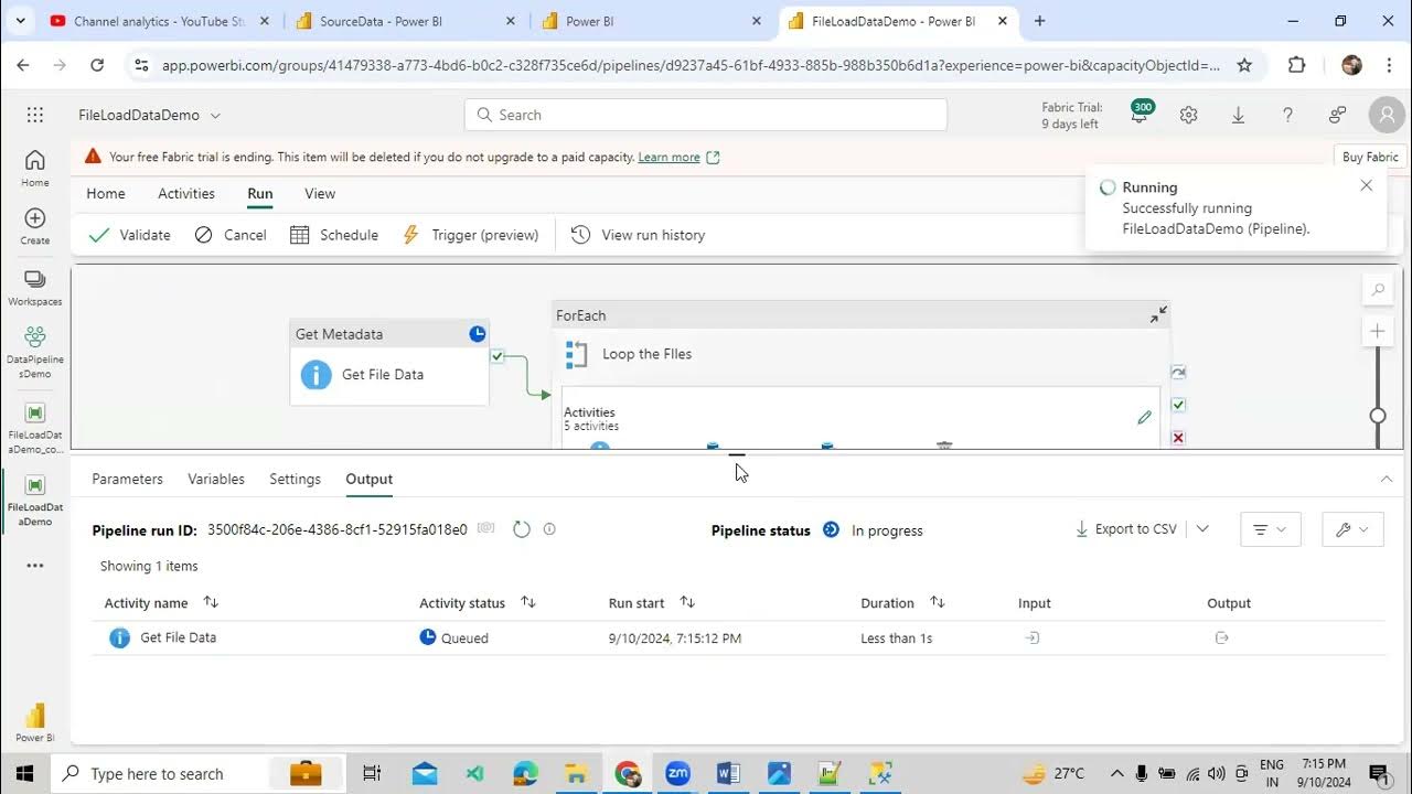 Basic Overview on Get Metadata Activity Part 3 using Data Pipeline in Microsoft Fabric in Telugu ...