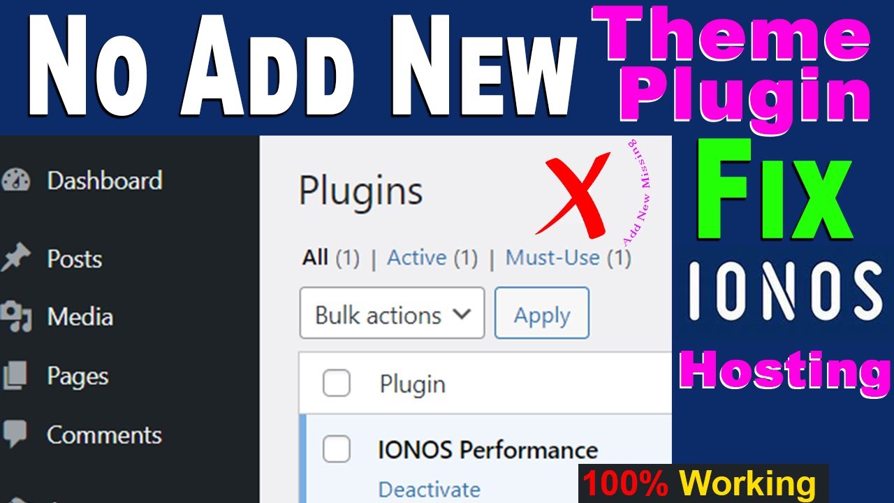 No Add New Theme No Add New Plugin Button Wordpress Ionos Wordpress