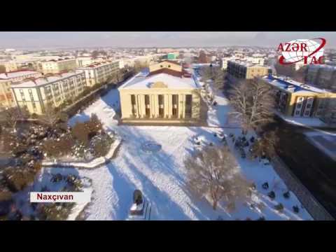 Naxçıvan şəhərinin qış mənzərəsi - səmadan baxış