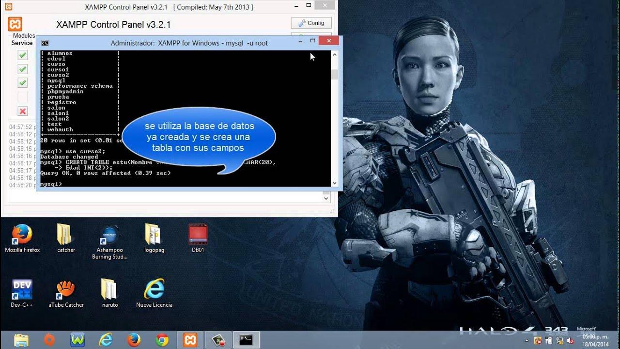 Como crear tablas en MYSQL con XAMPP - YouTube