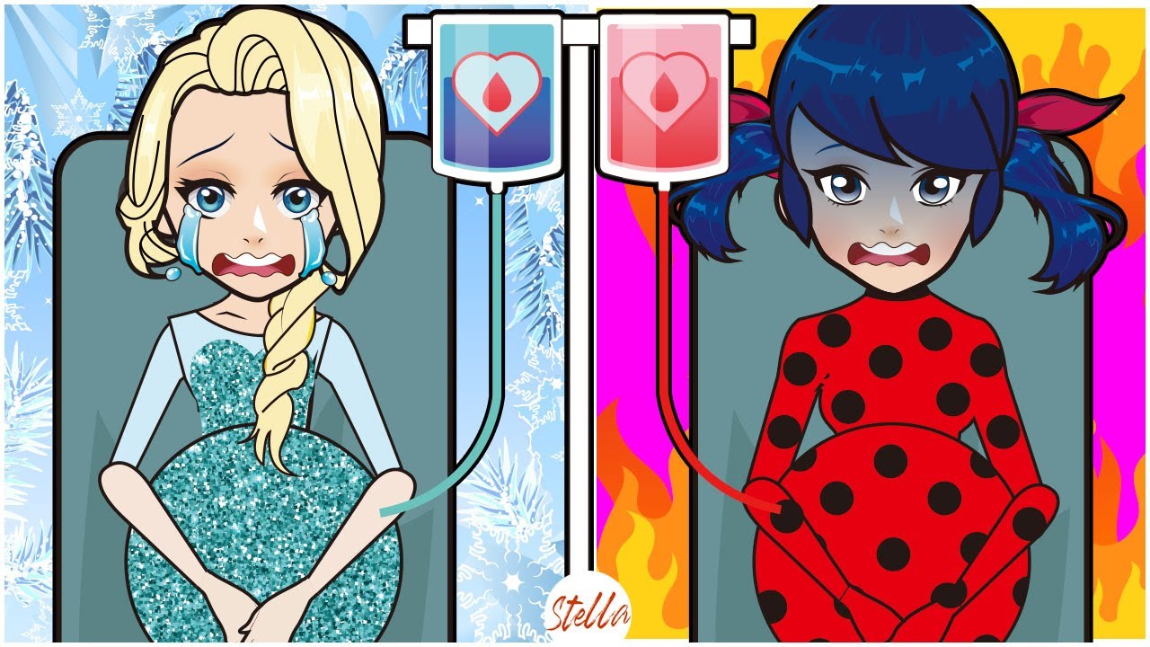 Paper dolls dress up Pregnant Ladybug and Elsa fight for Cat Noir ...