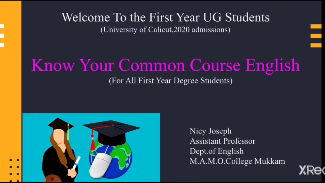 Know Your Common Course English - YouTube