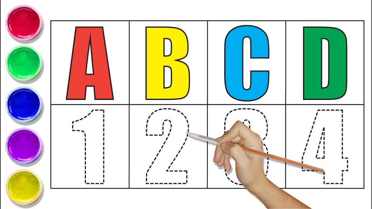 Learn to Write Your ABCD and 1234! Tracing & Coloring - YouTube