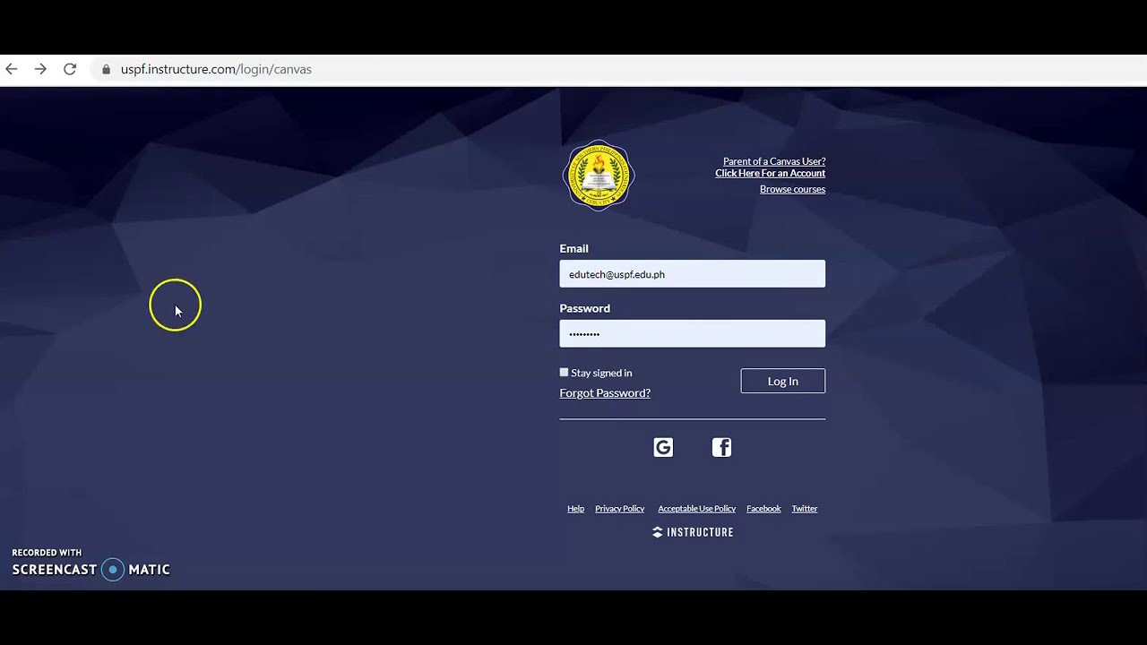How to Log in to USPF Canvas LMS - YouTube