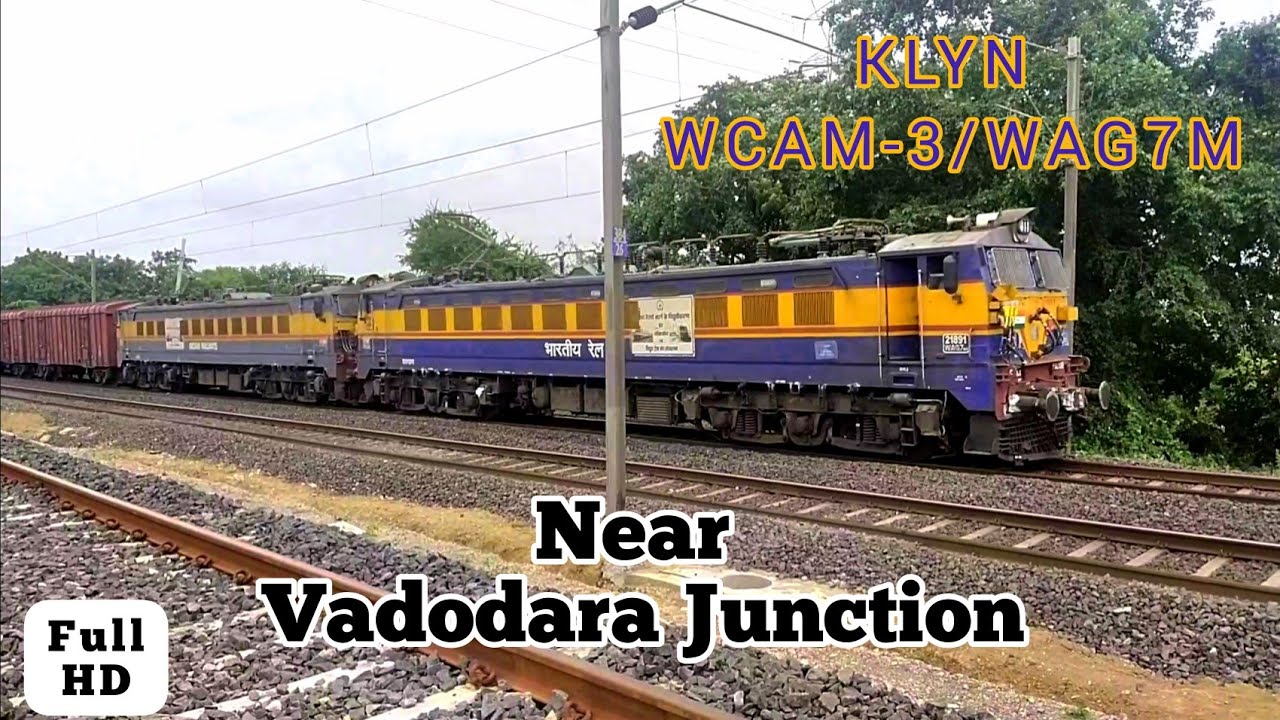 KLYN WCAM-3/WAG7M Twins Locomotives At Near Vadodara Junction Gujarat ...