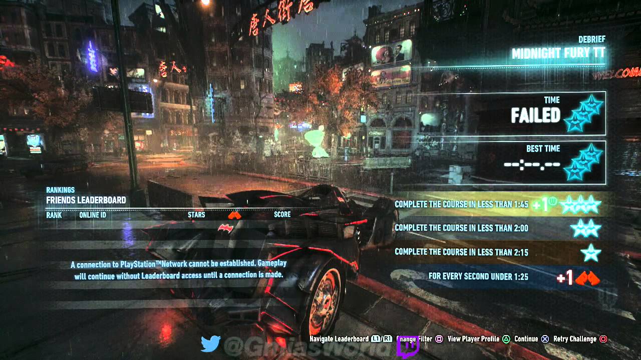 Batman: Arkham Knight Walkthrough Gameplay -- Midnight Fury TT FAIL ...
