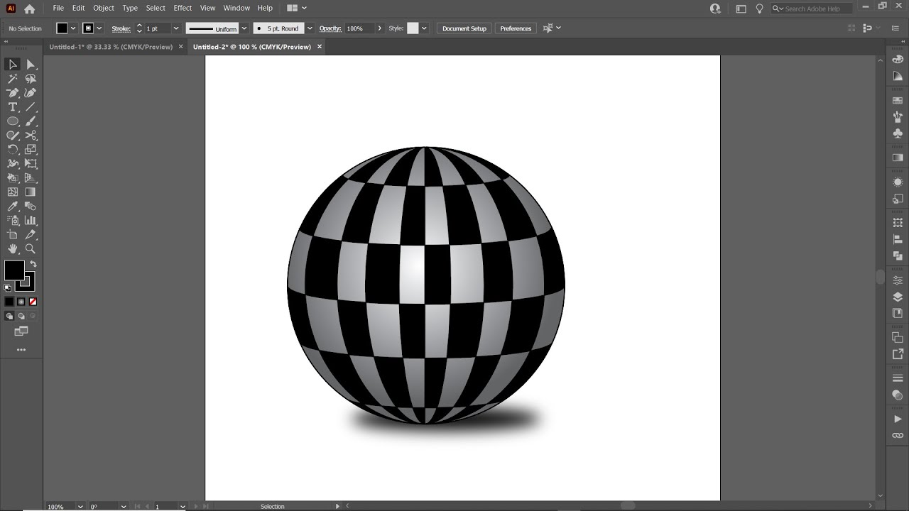 How to Draw a Globe or Checkered Sphere in Adobe Illustrator - YouTube