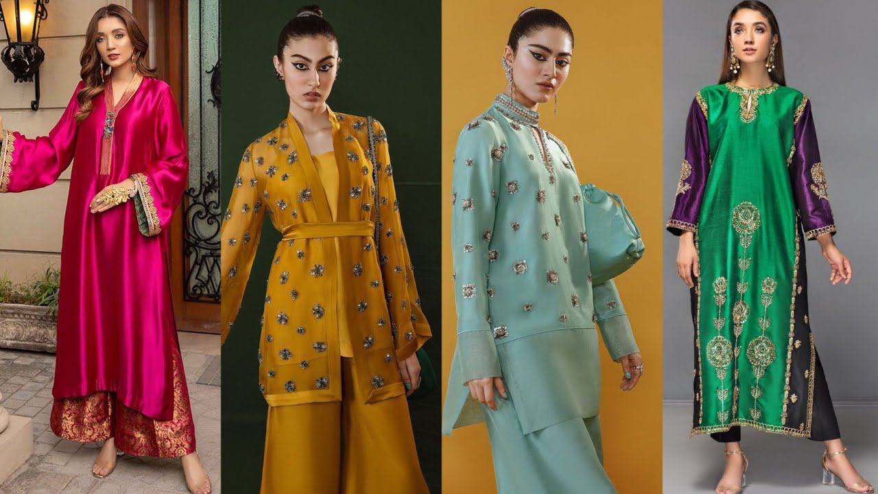 Raw Silk dress designs || Katan raw silk dress || Wedding dress designs ...