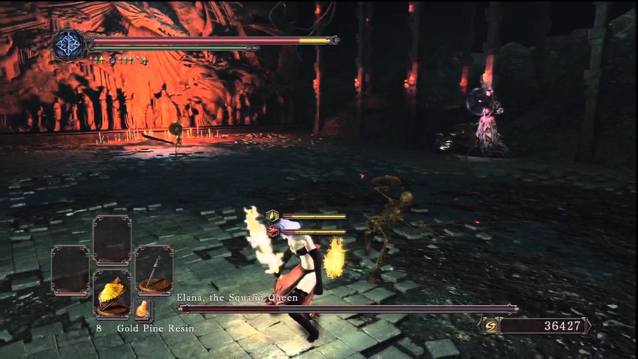 Dark Souls 2 - Elana, the Squalid Queen (melee) - YouTube