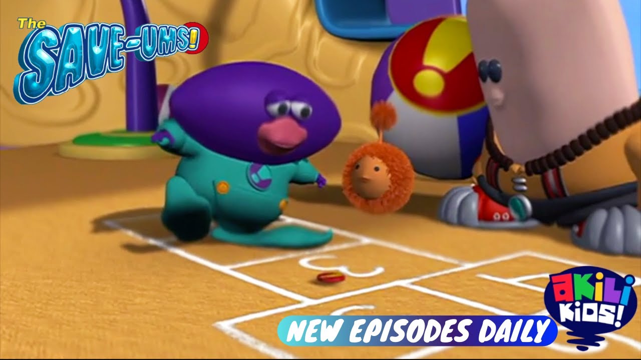 The Save Ums | Let's Play Hopscotch | Akili Kids! - YouTube