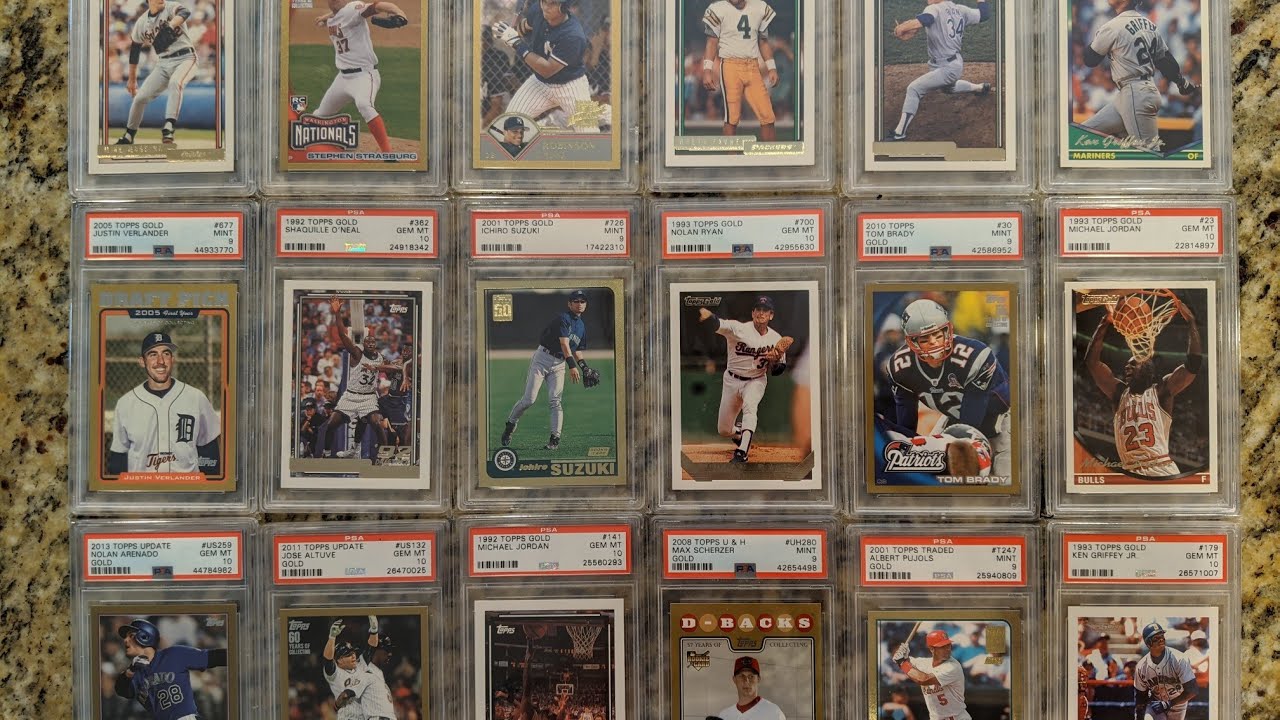 *SHOWCASE* PSA Graded Topps "Gold" Sports Cards - YouTube