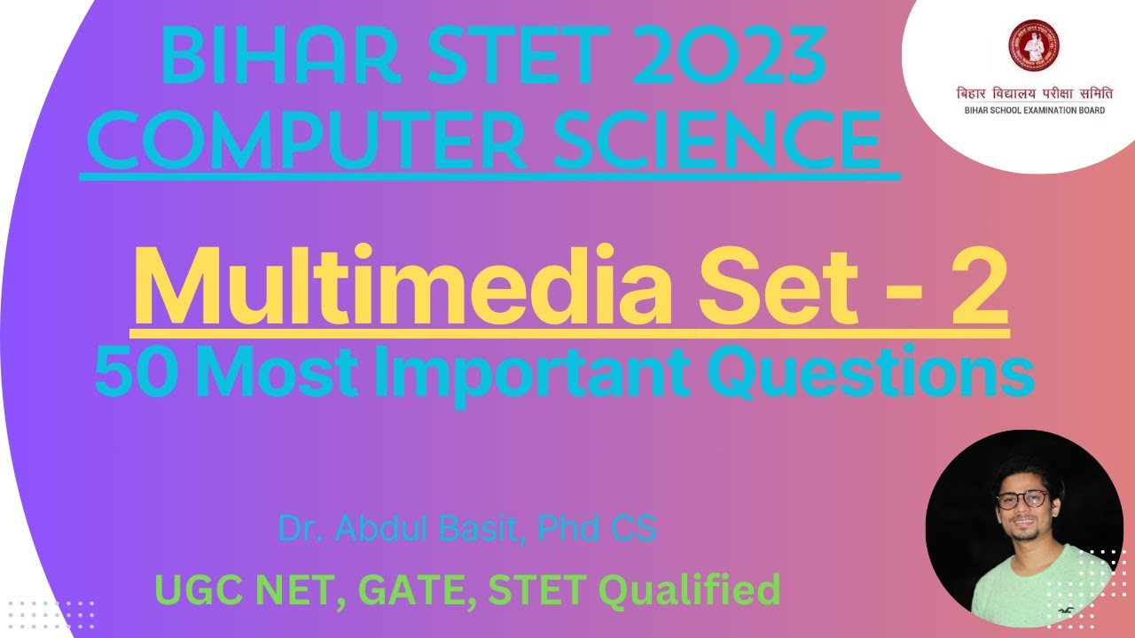 Bihar STET 2023 Computer Science | Multimedia | Important Question ...