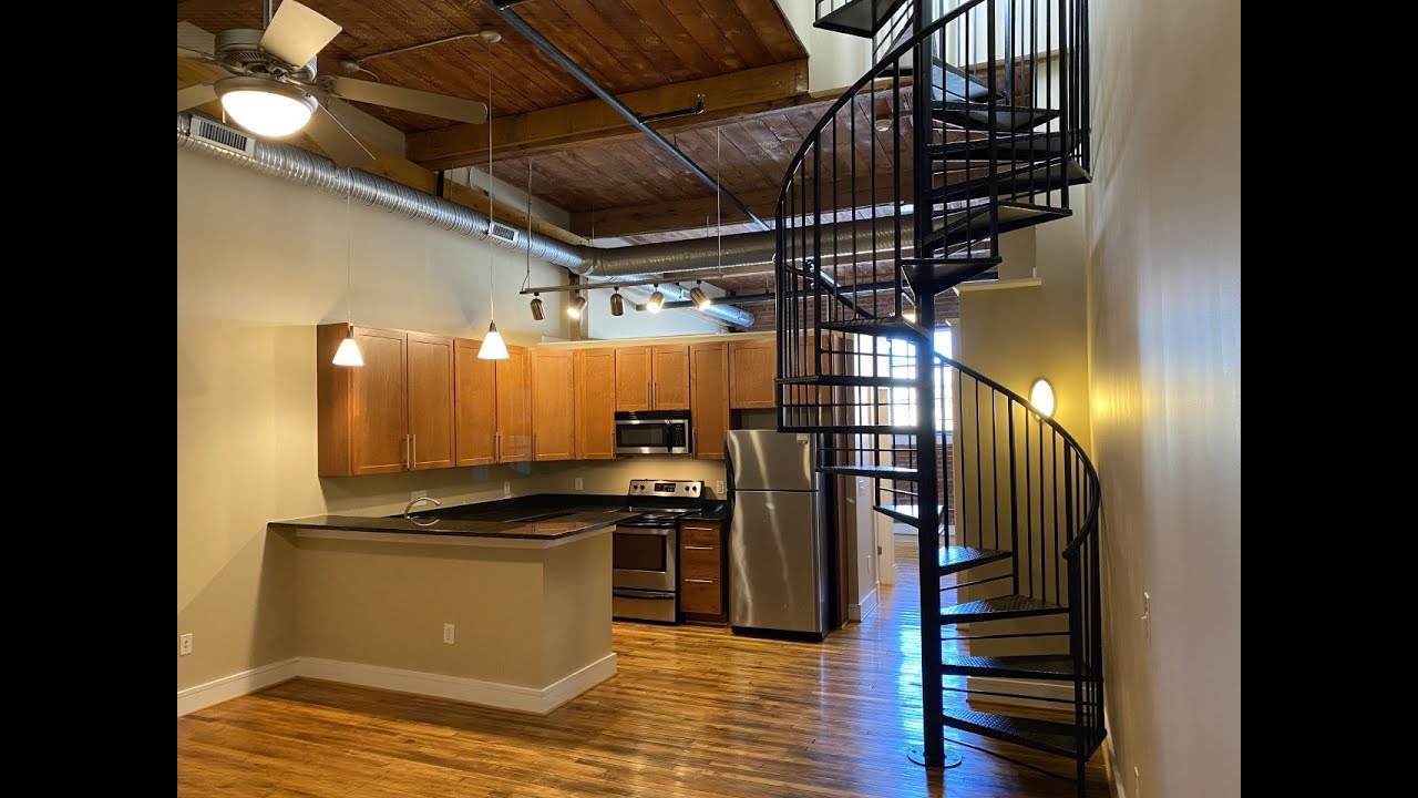 Cotton Mill Lofts Unit 311 1 Bedroom plus a Rooftop Deck - YouTube