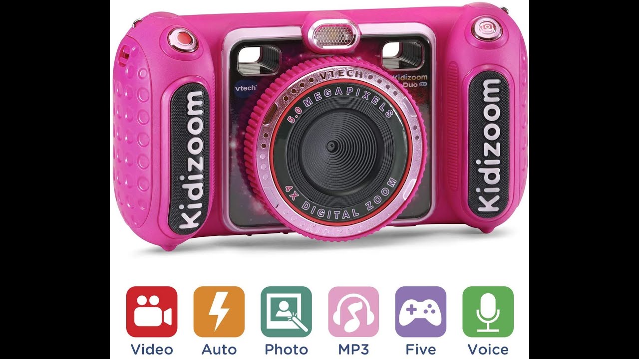 VTech KidiZoom Duo DX Digital Selfie Camera with MP3 Player, Pink - YouTube