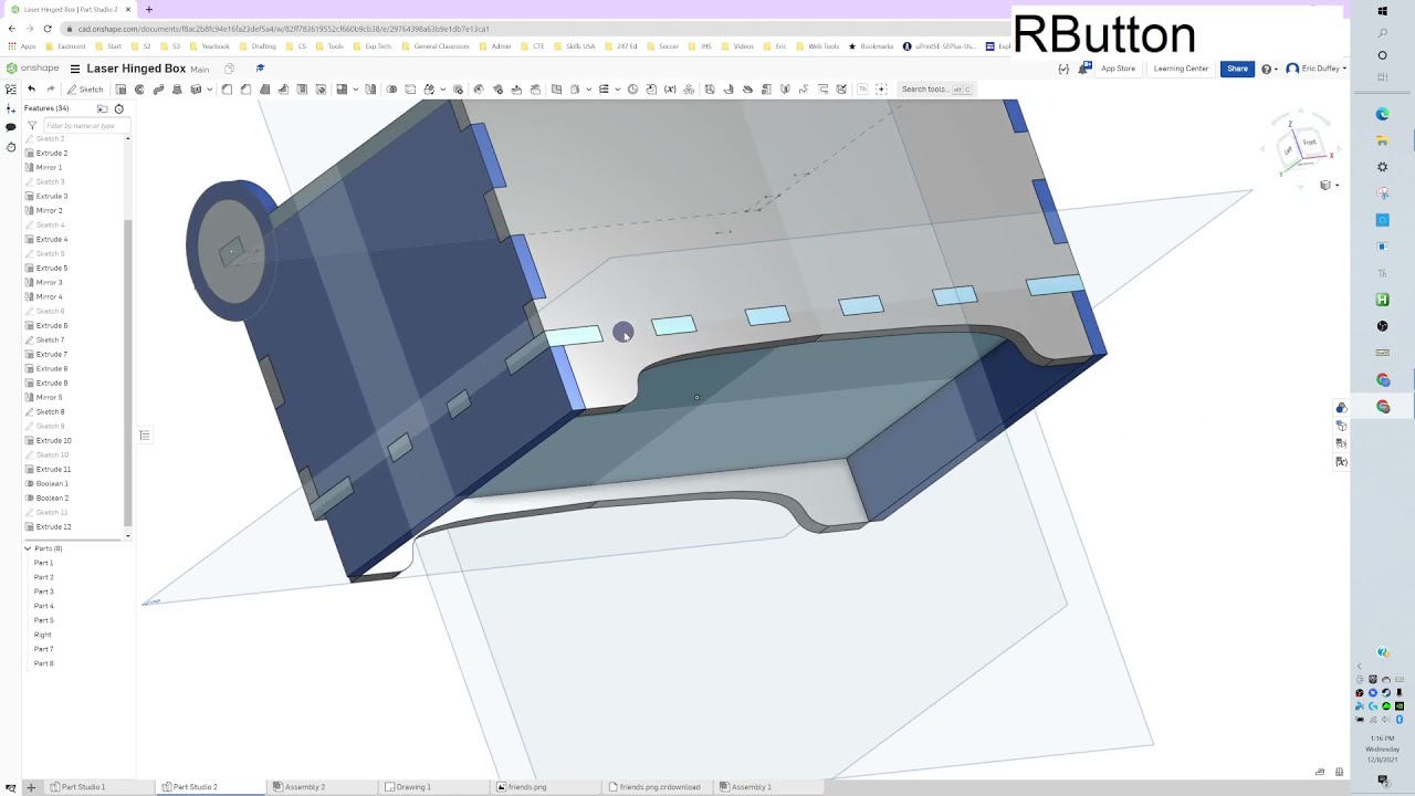 Onshape - Merge Scope (Laser Hinged Box - Episode 7) - YouTube