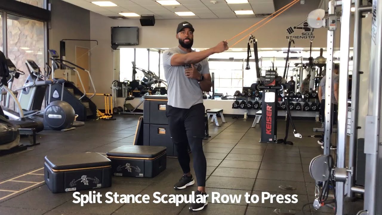 Split Stance Scapular Row to Press - YouTube