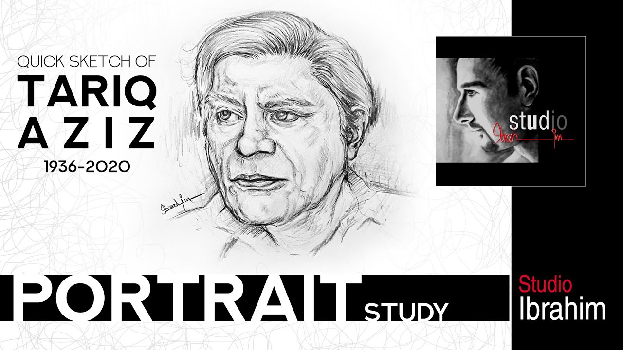 Quick Sketch of Tariq Aziz (Portrait Drawing) by Studio Ibrahim - YouTube