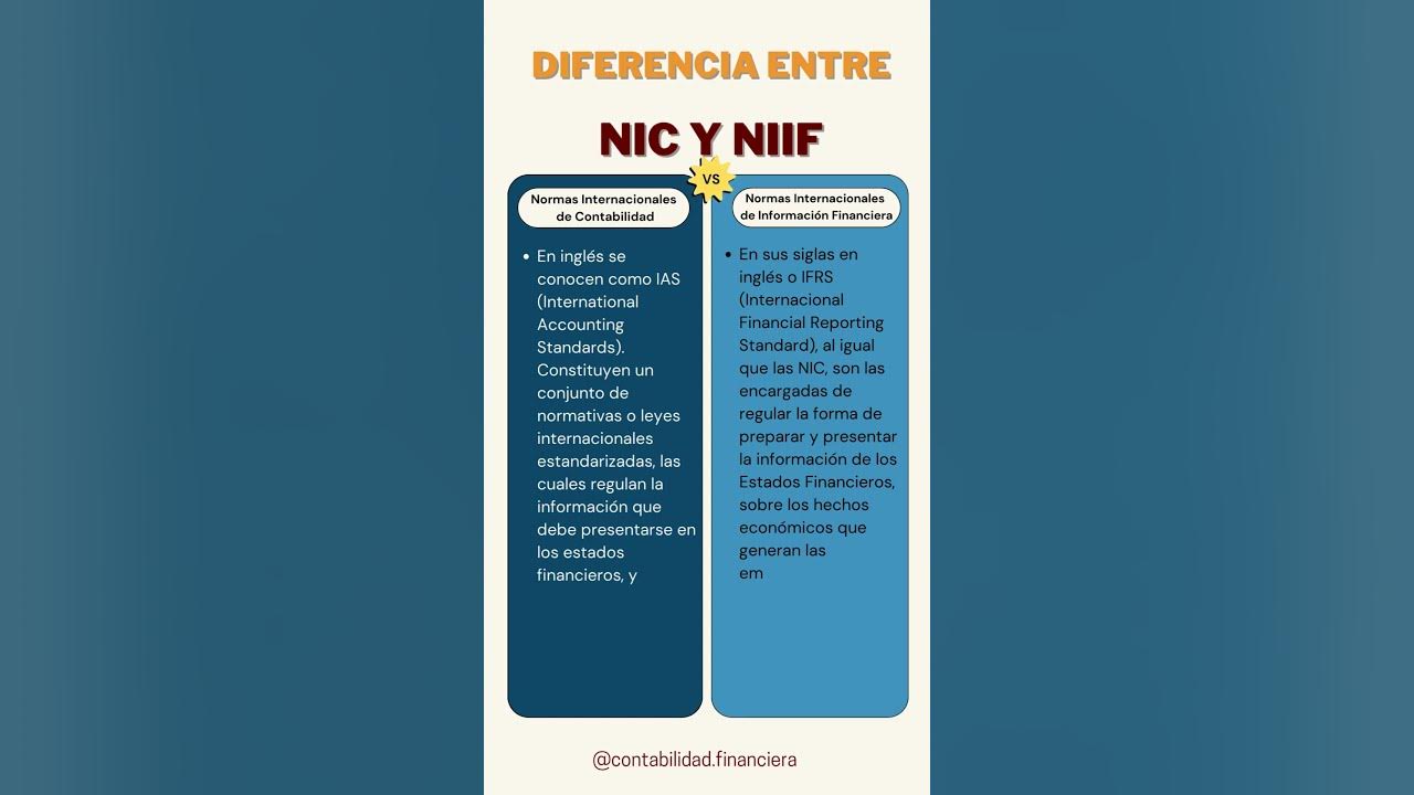 DIFERENCIA ENTRE NIC Y NIIF - YouTube