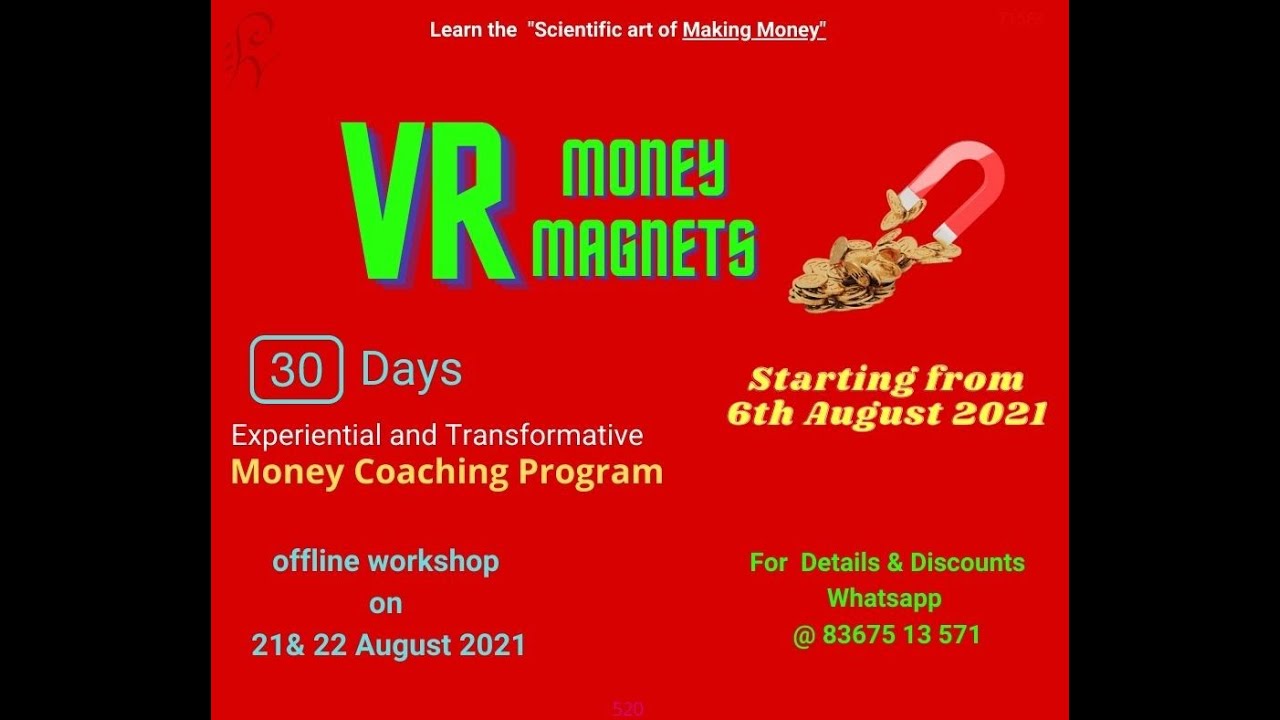 why should one attend VR Money Magnets Workshop?? - YouTube
