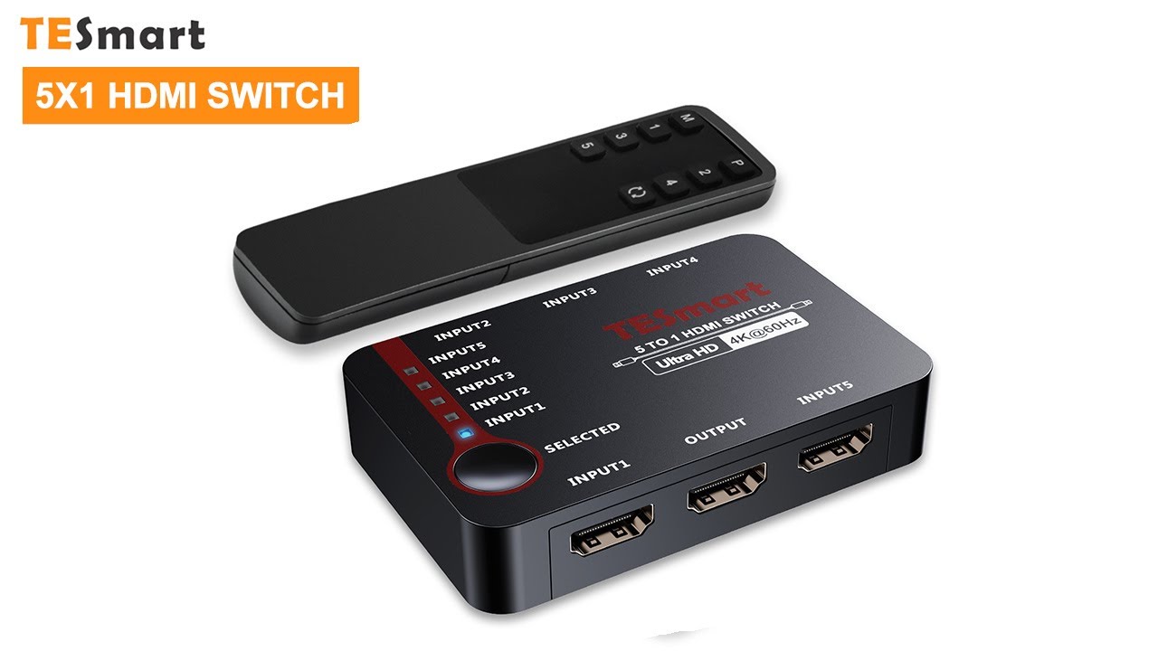 [TESmart] HDMI Switch/ 5 in 1 Out/ 4K@60Hz/ CEC/ Automatic Switching ...