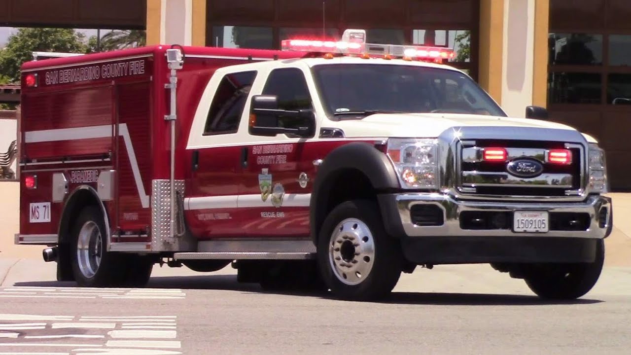 San Bernardino County Fire Dept. Squad 71 Responding - YouTube