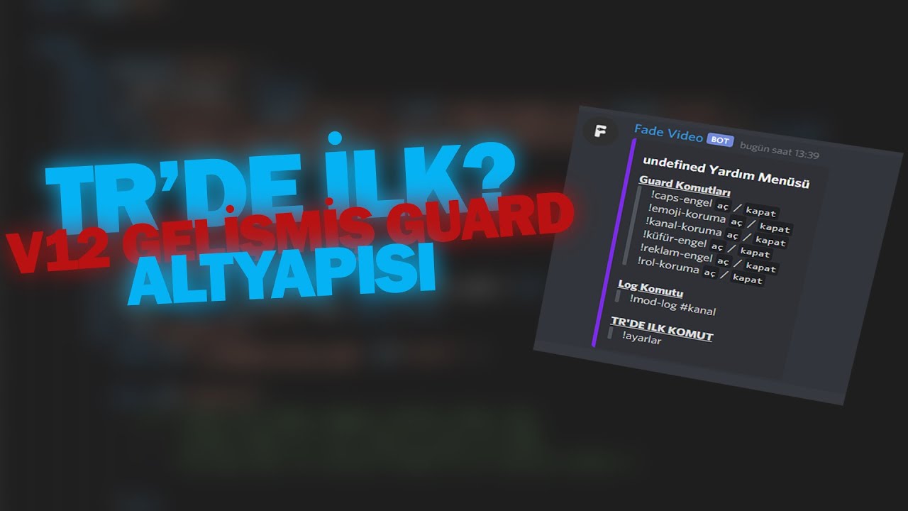 TR'DE İLK KODLARLA EFSANE V12 GUARD ALTYAPISI ! | DİSCORD BOT KODLAMA - YouTube