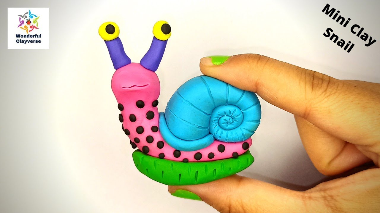 How to make snail with clay 🐌 | Polymer clay snail tutorial #snail #diy ...