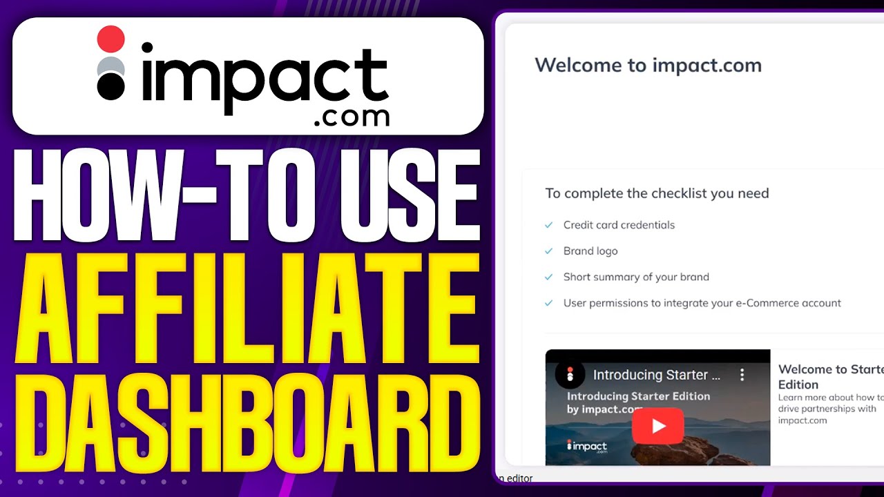 How To Use Impact Affiliate Dashboard (2026 Updated Tutorial) - YouTube