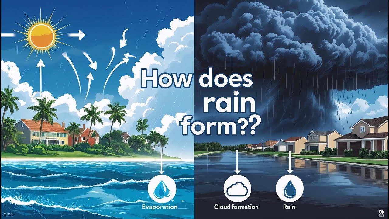 ☔ How Does Rain Form? | Easy Water Cycle Explained (USA Examples) - YouTube