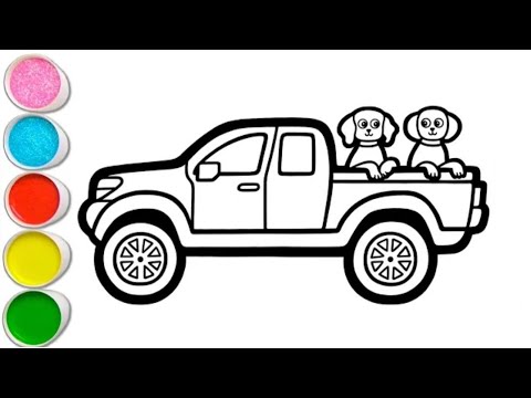 How To Draw Pickup 4x4 For kids - YouTube