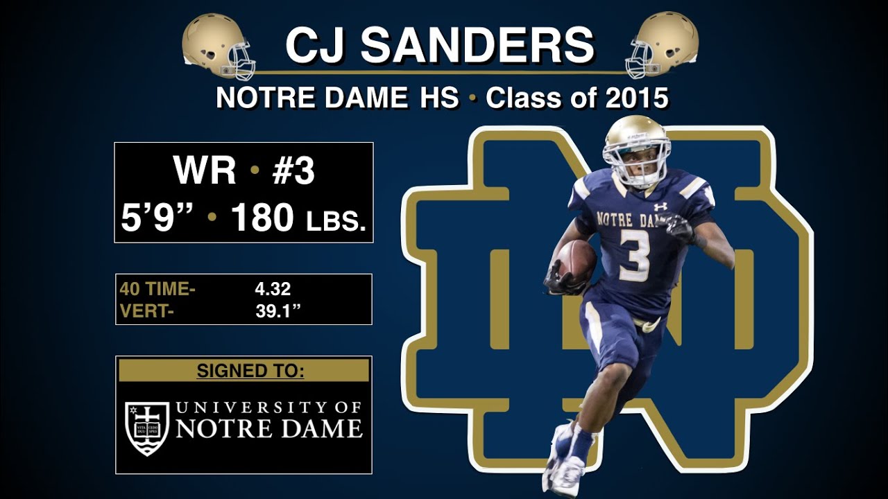 '15 WR/ATH CJ Sanders: Notre Dame HS (Sherman Oaks, CA) - Senior Year ...