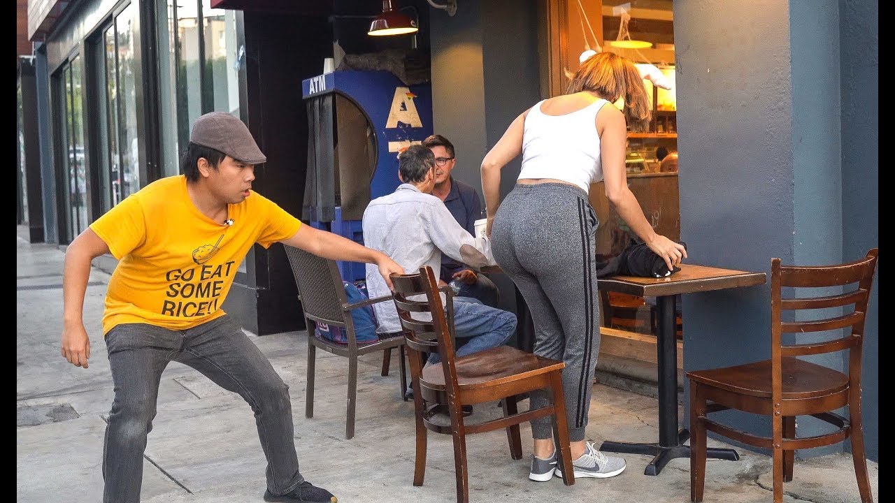 Chair Pulling Prank in West Hollywood!!! - YouTube