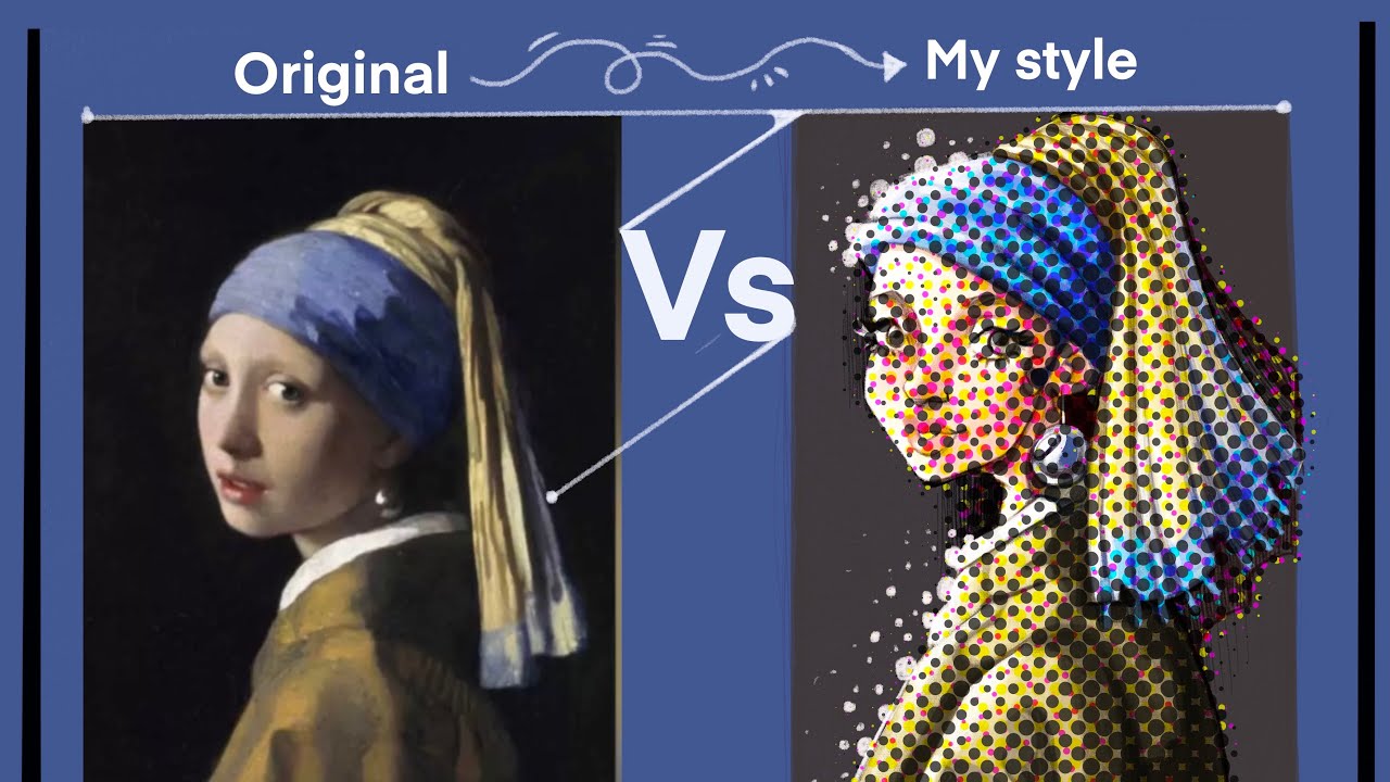 Redrawing classical paintings in my style. #redesign #redrawing - YouTube