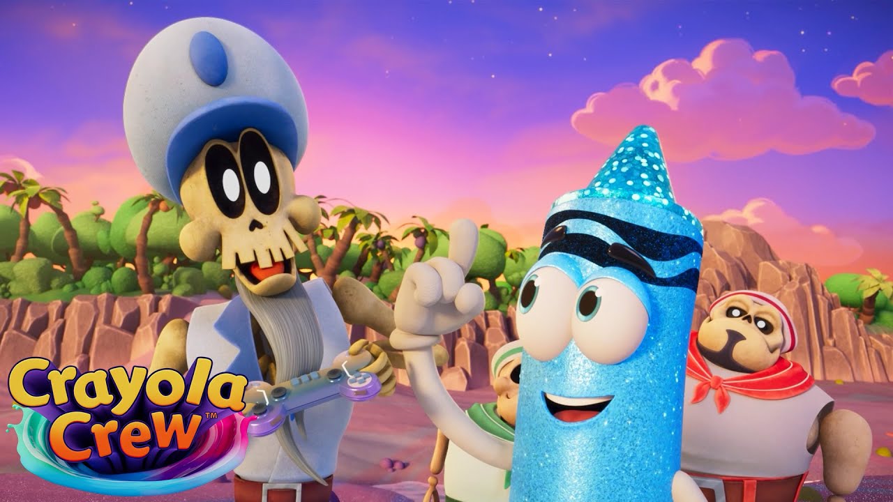 Skeleton's Crash on a Beach? @CrayolaCrewOfficial | Crayola Crew Fun ...