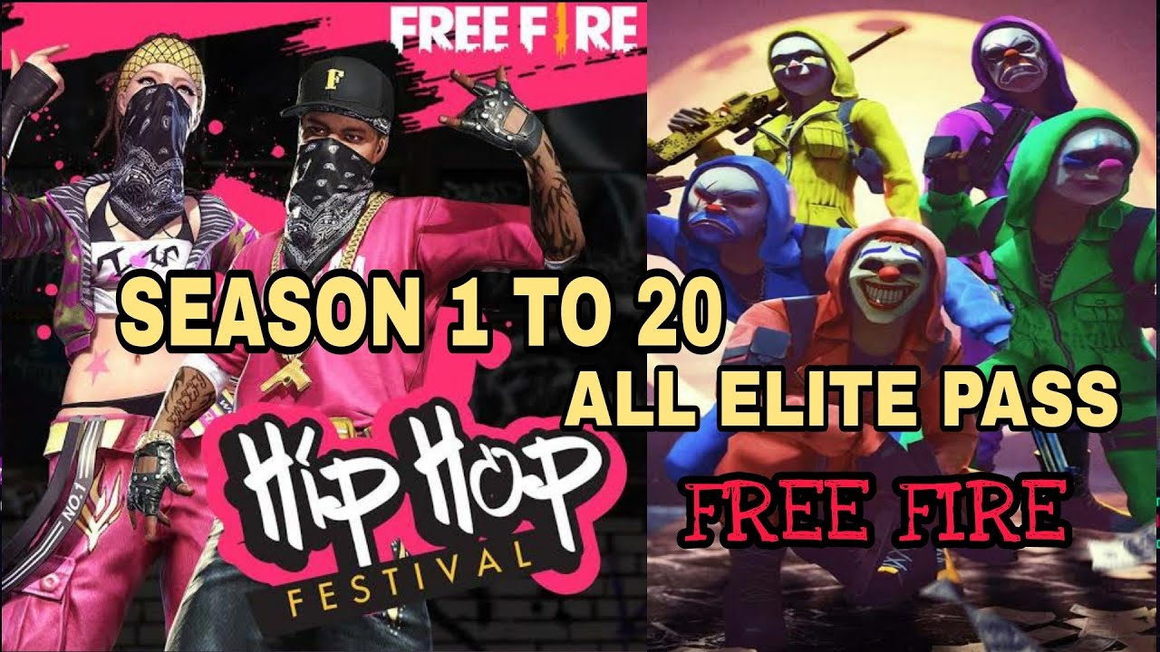 FREE FIRE ALL ELITE PASS । SEASON 1 TO 20 । ALL ELITE PASS EMOTE । ALL ...