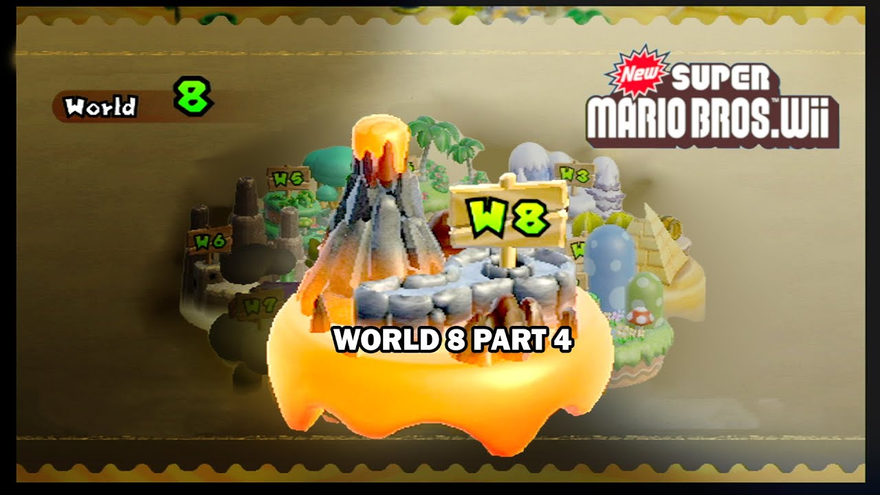 New Super Mario Bros Wii World 8 Part 4 No Commentary - YouTube