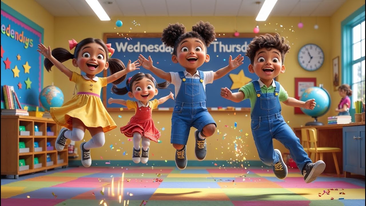 🎵 "Days of the Week Fun Rhyme | Clap, Jump, Rest!" - YouTube