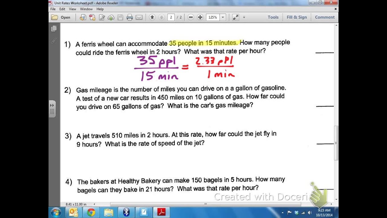 Common Core Math: Unit Rates People per Minute or Hour - YouTube