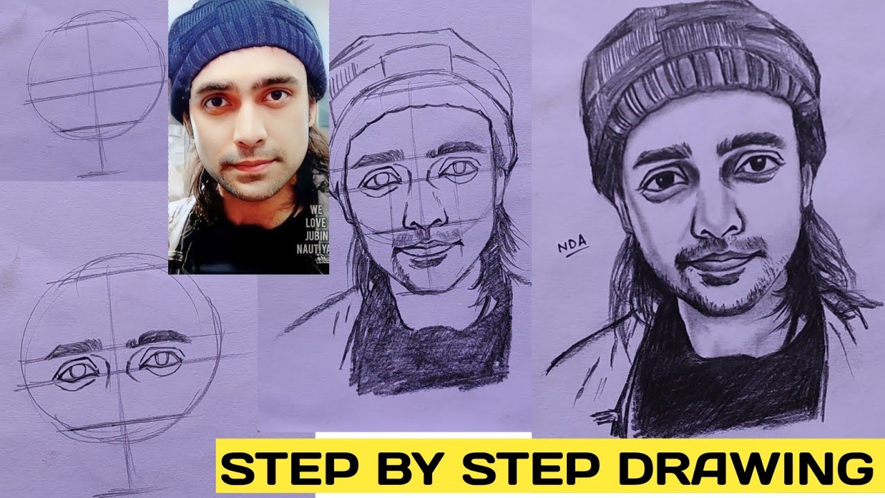 Drawing of jubin Nautiyal//How to draw jubin Nautiyal - YouTube