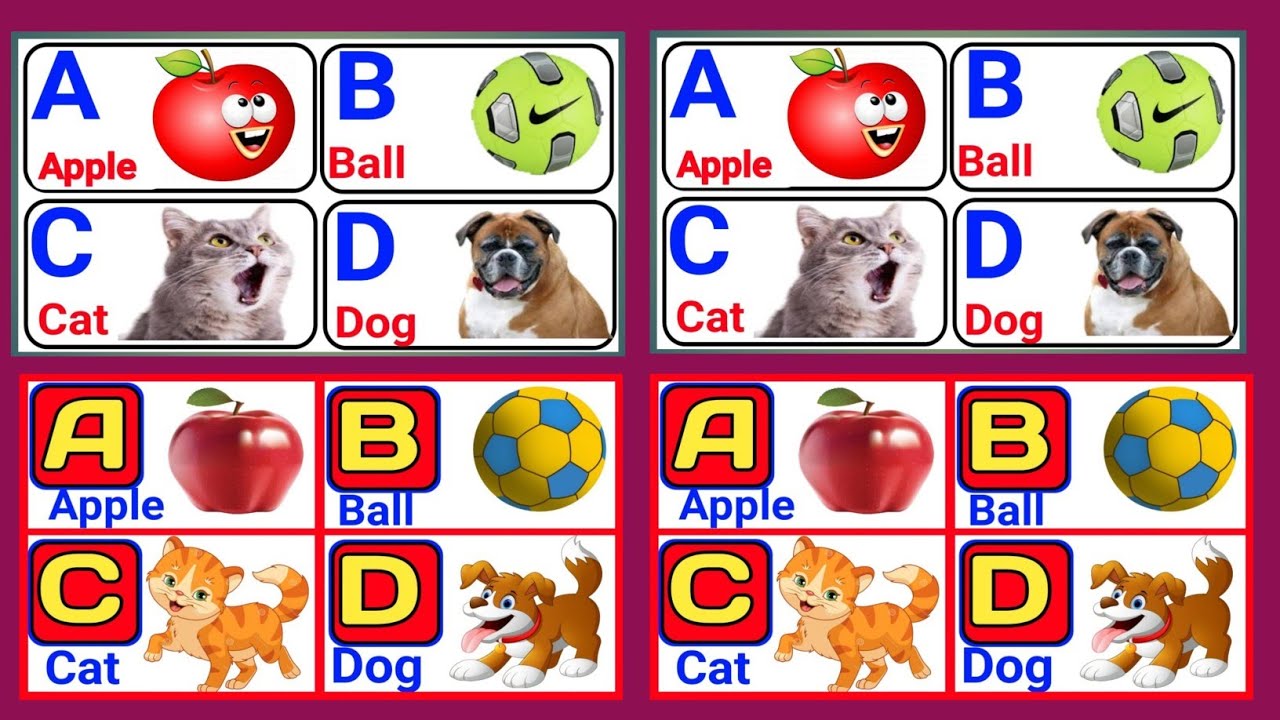 A for apple B for ball C for cat | ABCD Alphabet |ABCD | ए फॉर एप्पल बी ...