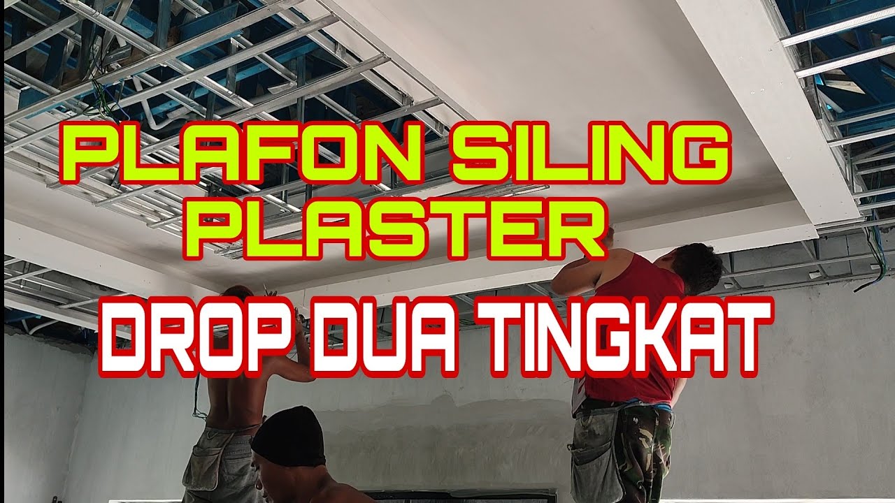 membuat plafon siling plaster drop dua petak - YouTube