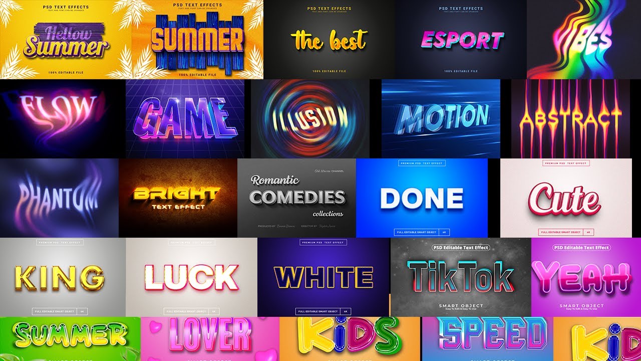 100+ 3D Text Effect in PSD Photoshop Tutorial Part 86 - YouTube